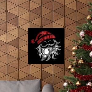 Personalized Christmas Word Cloud Santa Claus Poster, Digital Download ...