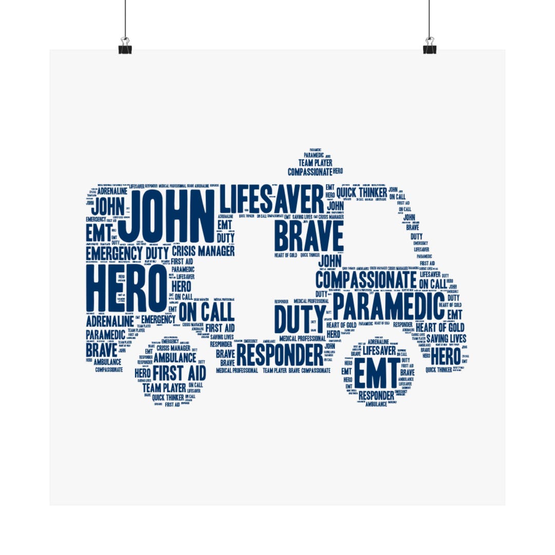 Personalized Paramedic Word Art | EMT Appreciation Gift | Custom ...