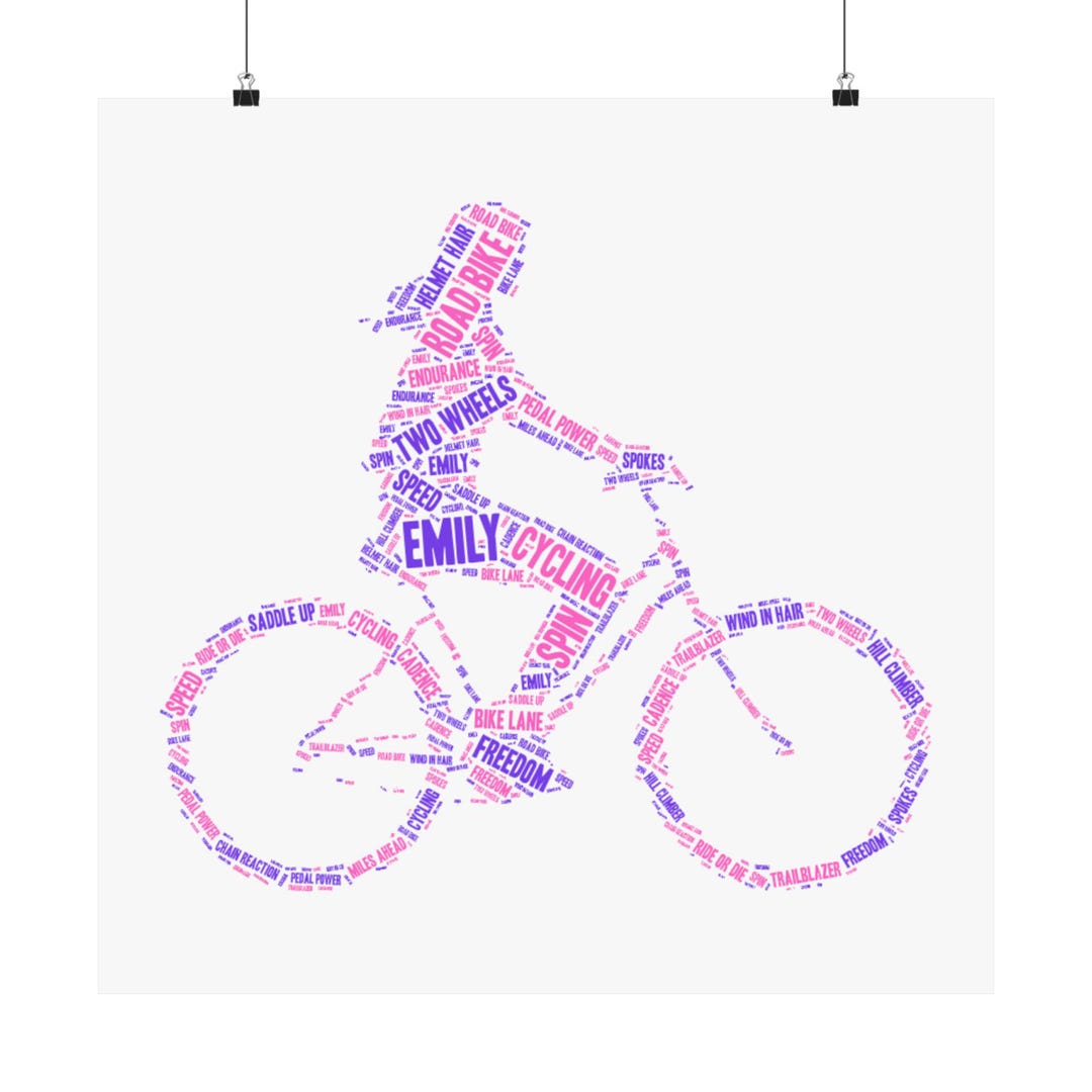 Personalized Cycling Word Art Printable Poster Gift for Her | Bicycle ...