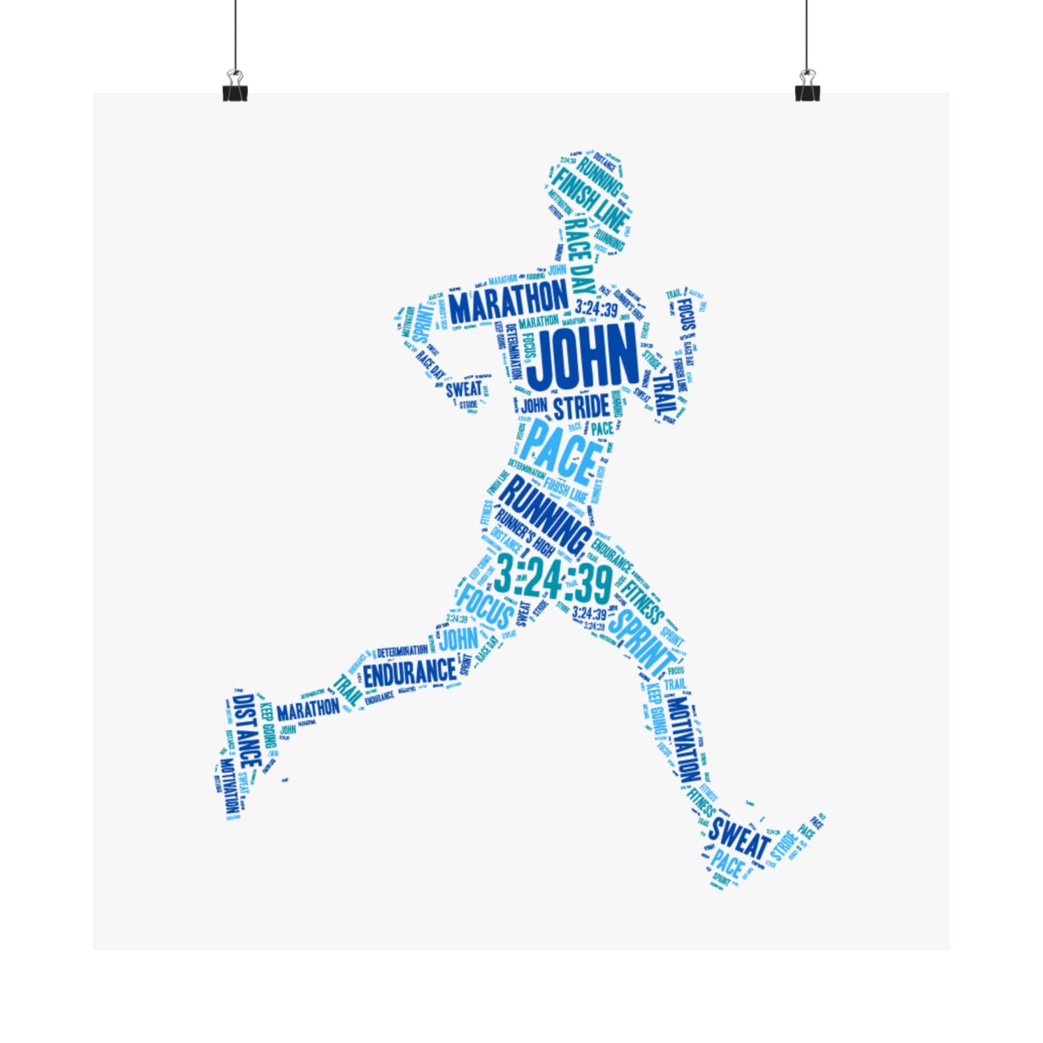 Personalized Running Poster, Gift for Runners Word Art Print | Custom ...