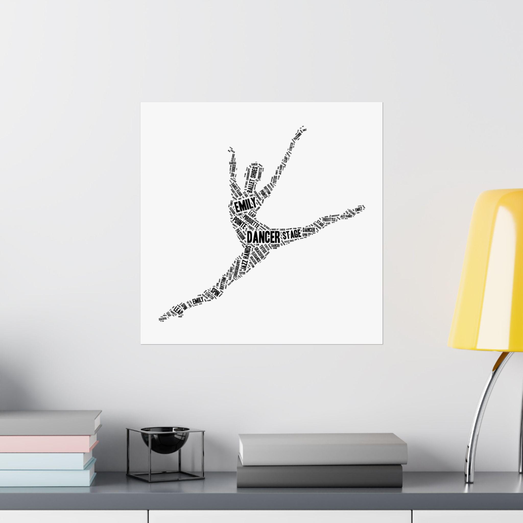 Personalized Dancer Ballet Word Art Print - Custom Gift for Ballet Dancers, Word Cloud Wall ...