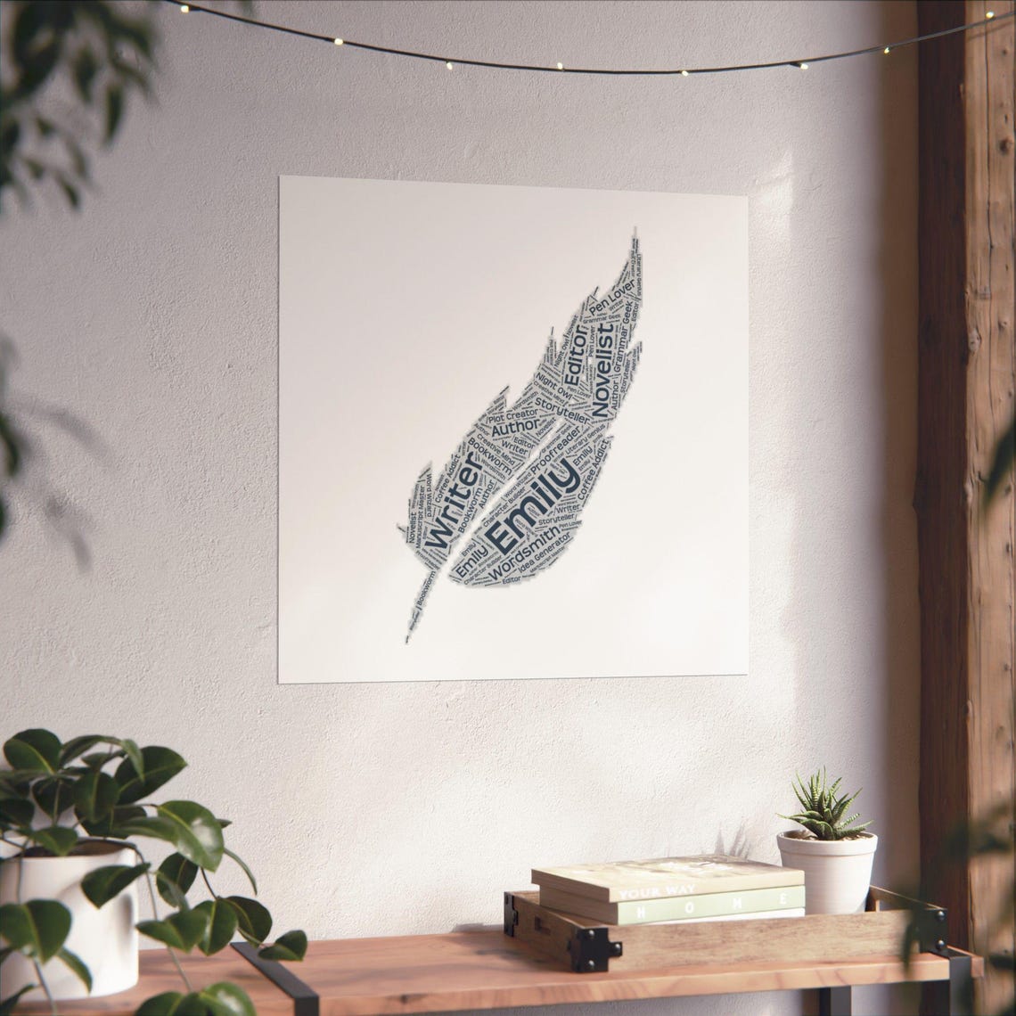 Personalized Author Quill Word Art Custom Text Wall Art | Perfect Gift ...