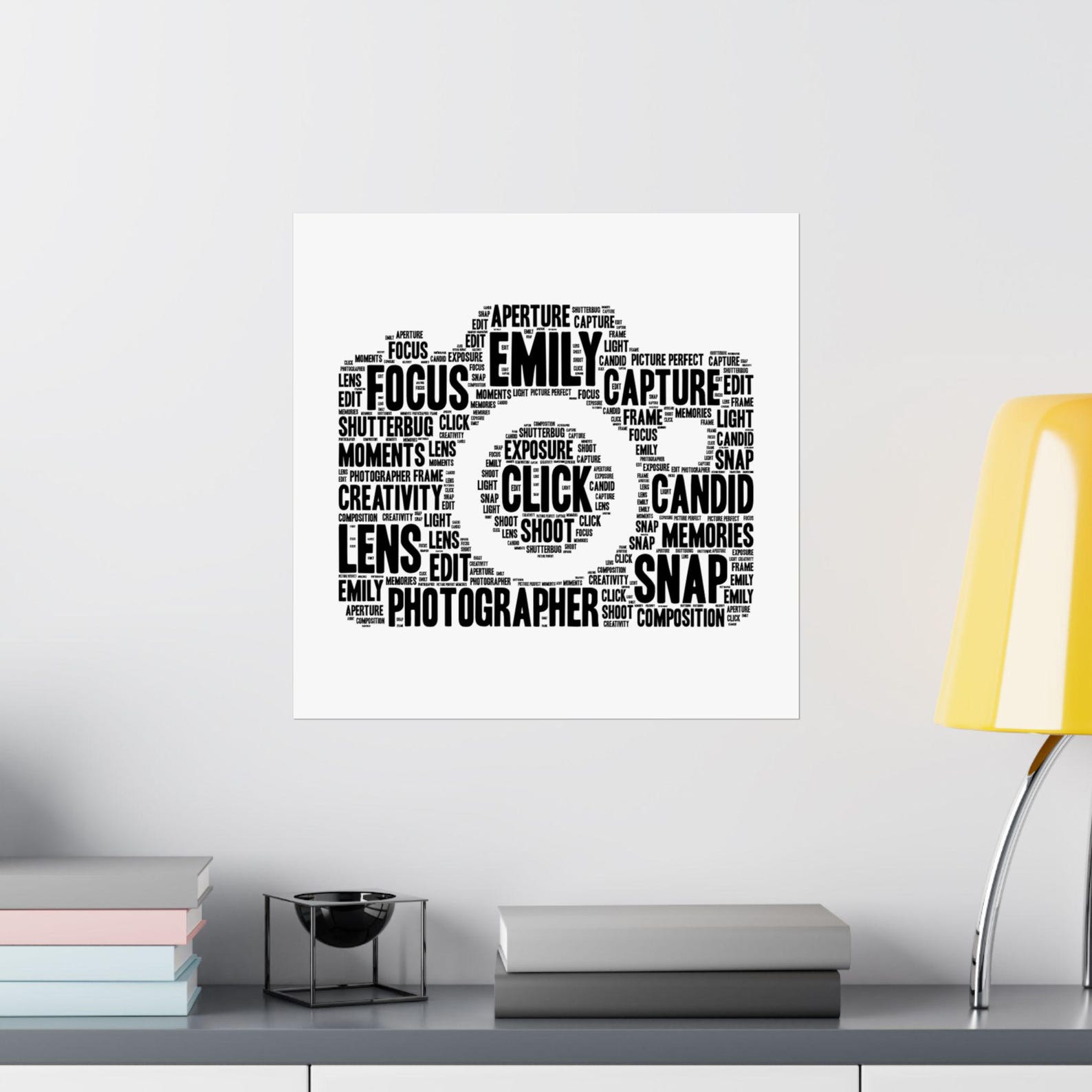 Personalized Photographer Gift, Custom Word Art Camera Lover Print ...