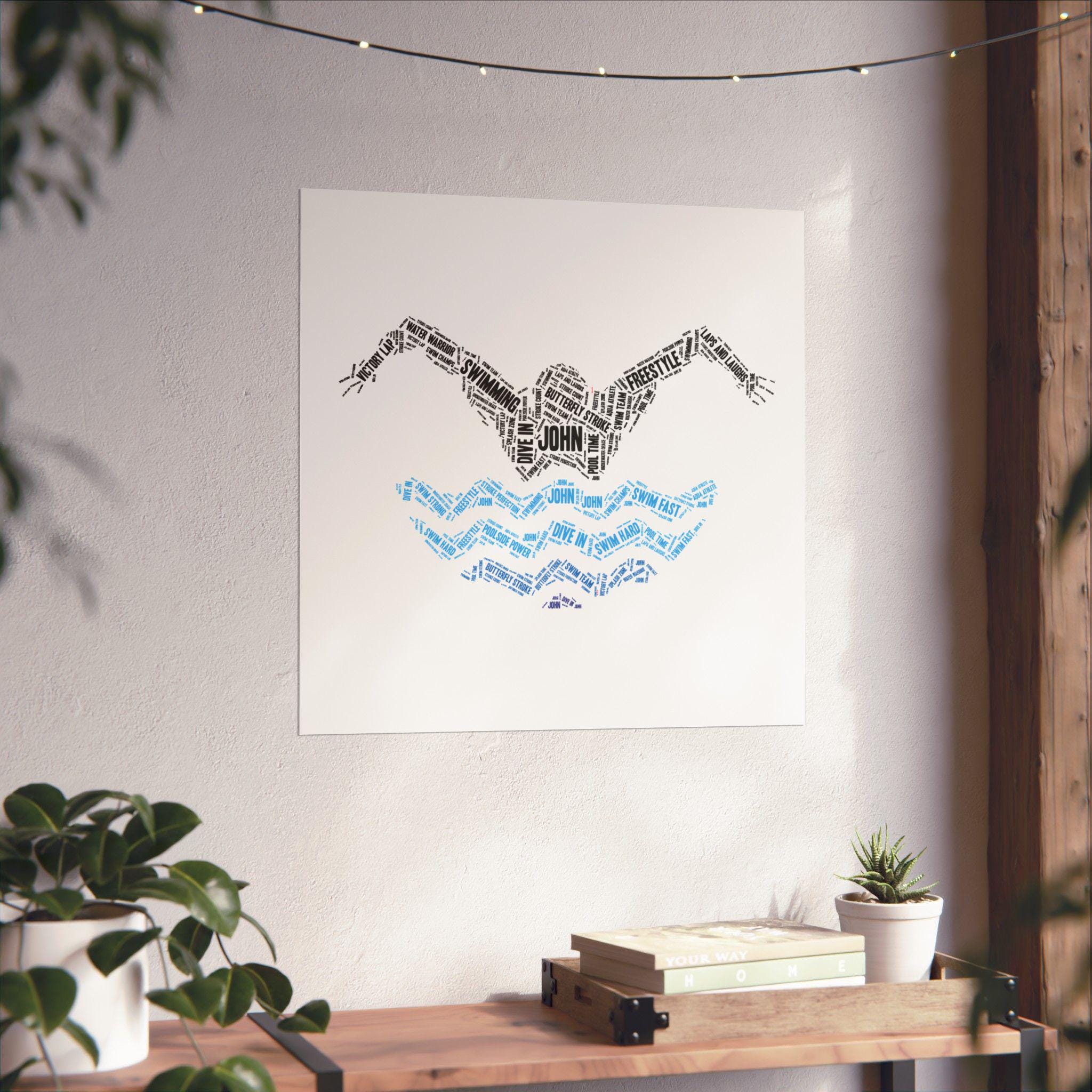 Personalized Swimmer Word Art Print - Custom Gift for Swimmers ...
