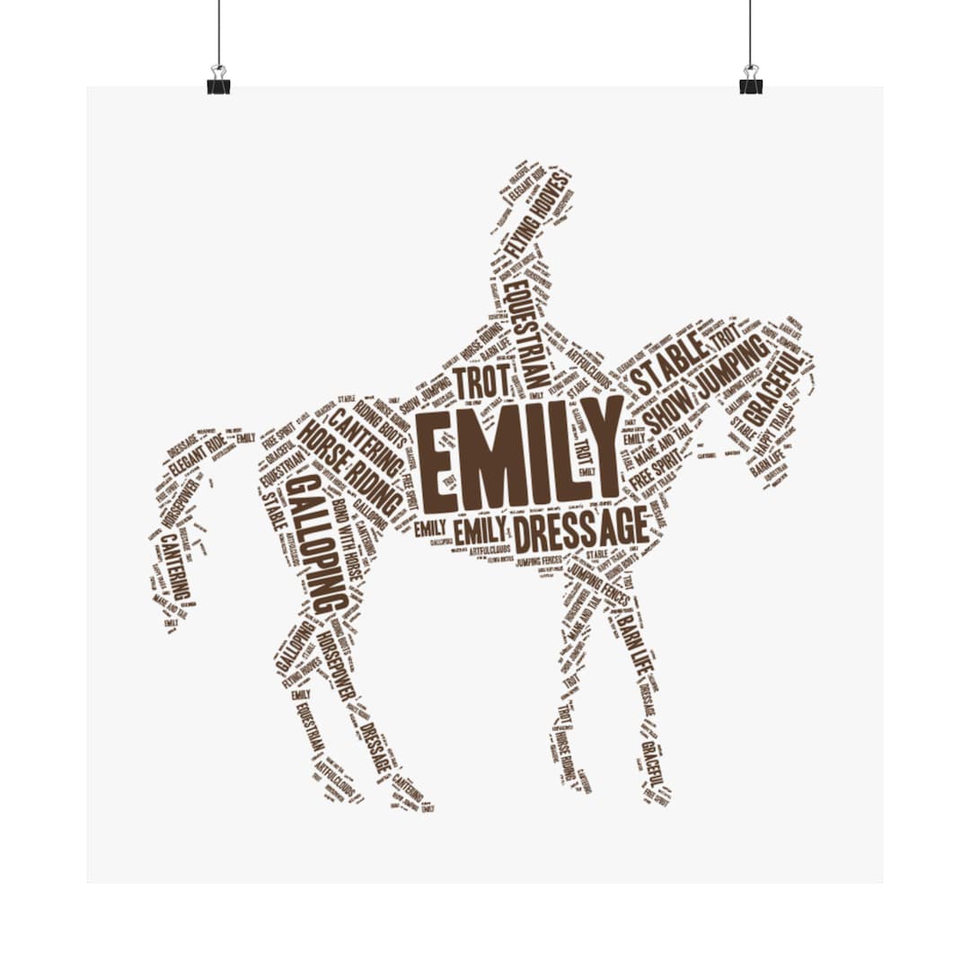 Personalized Horse Riding Word Art Print - Custom Gift for Equestrian ...