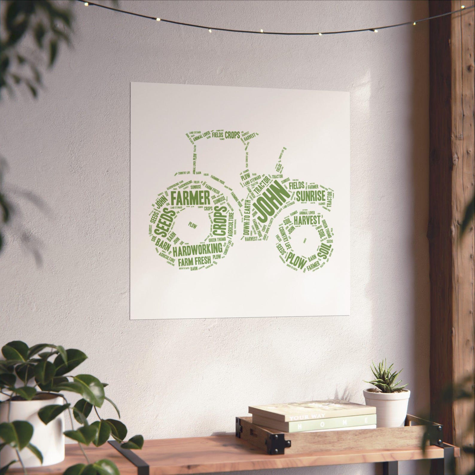 Personalized Farmer Word Art Print - Custom Tractor Wall Art Gift for ...