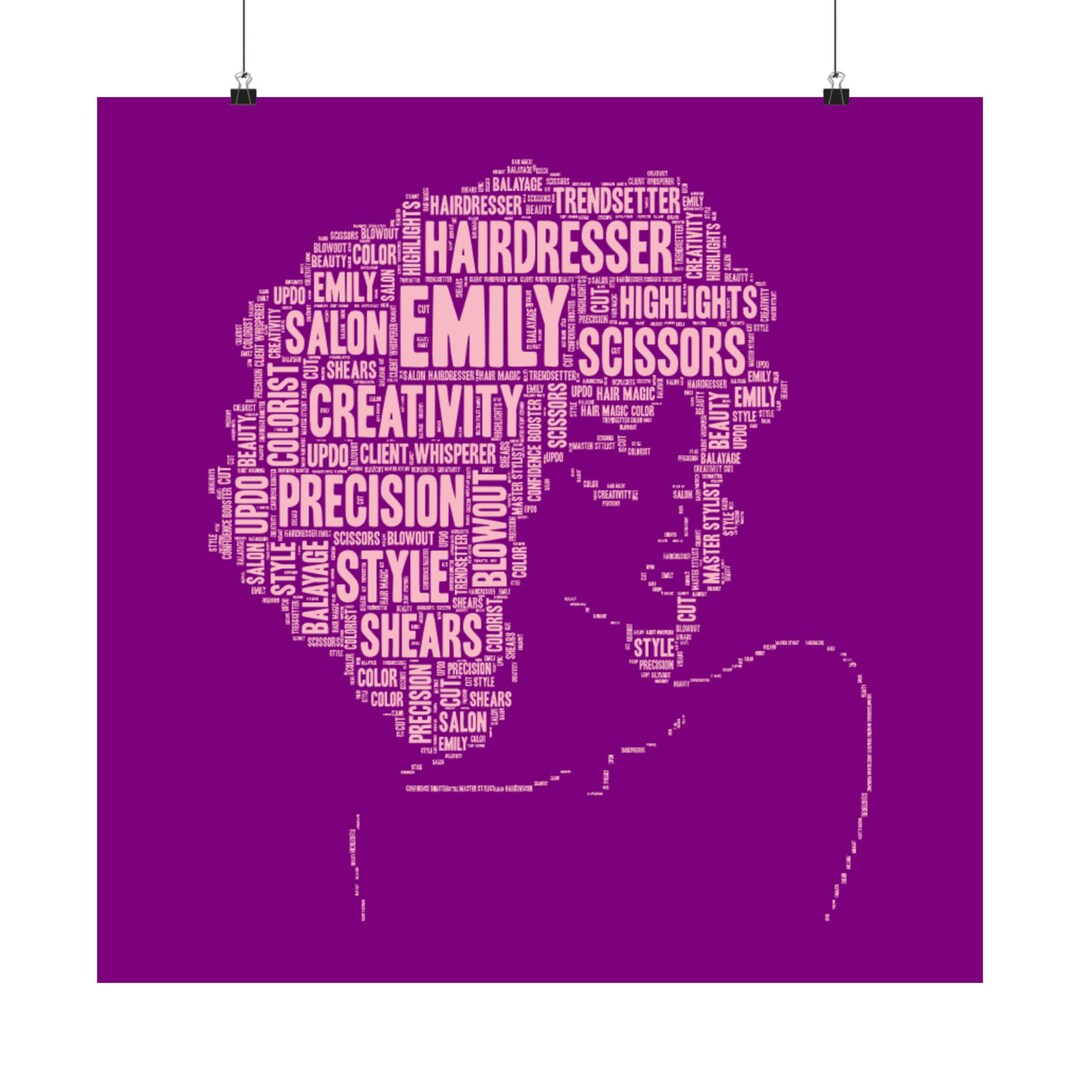 Personalized Hairdresser Gift - Woman Word Art Print, Custom Word Cloud ...