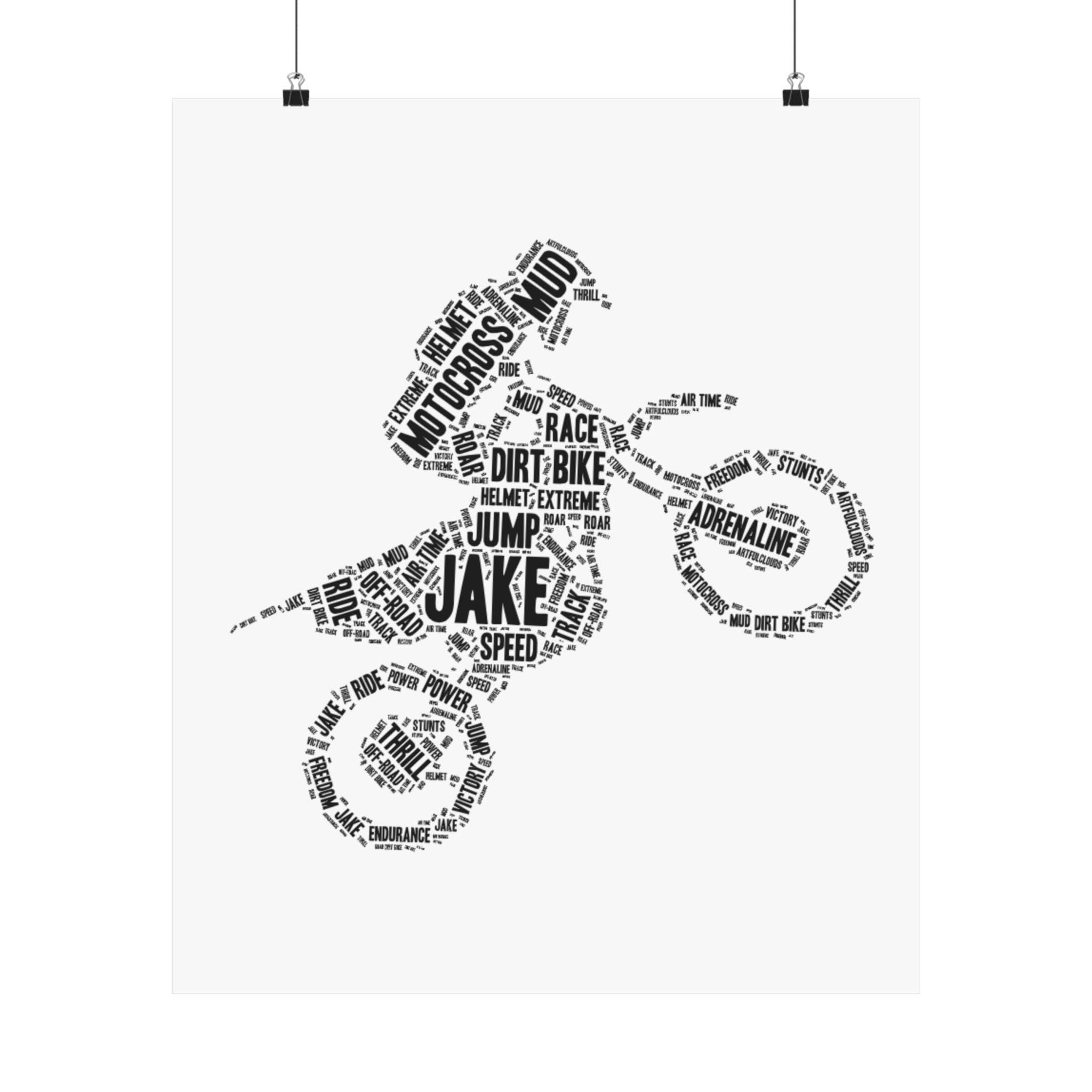 Personalized Motocross Word Art Print Gift, Custom Dirt Bike Print, off ...