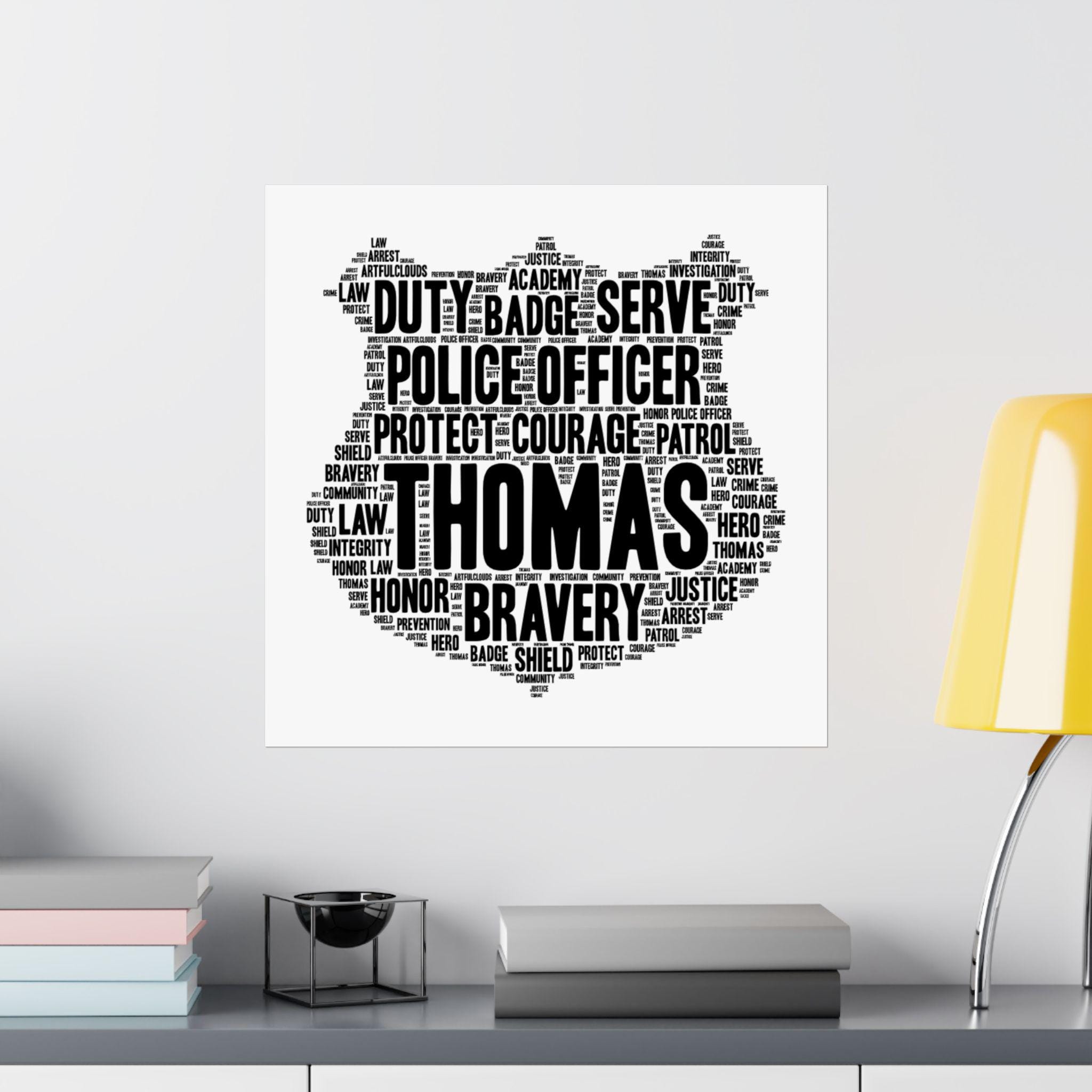 Personalized Police Officer Word Art Print, Perfect Gift for Cops, Law ...