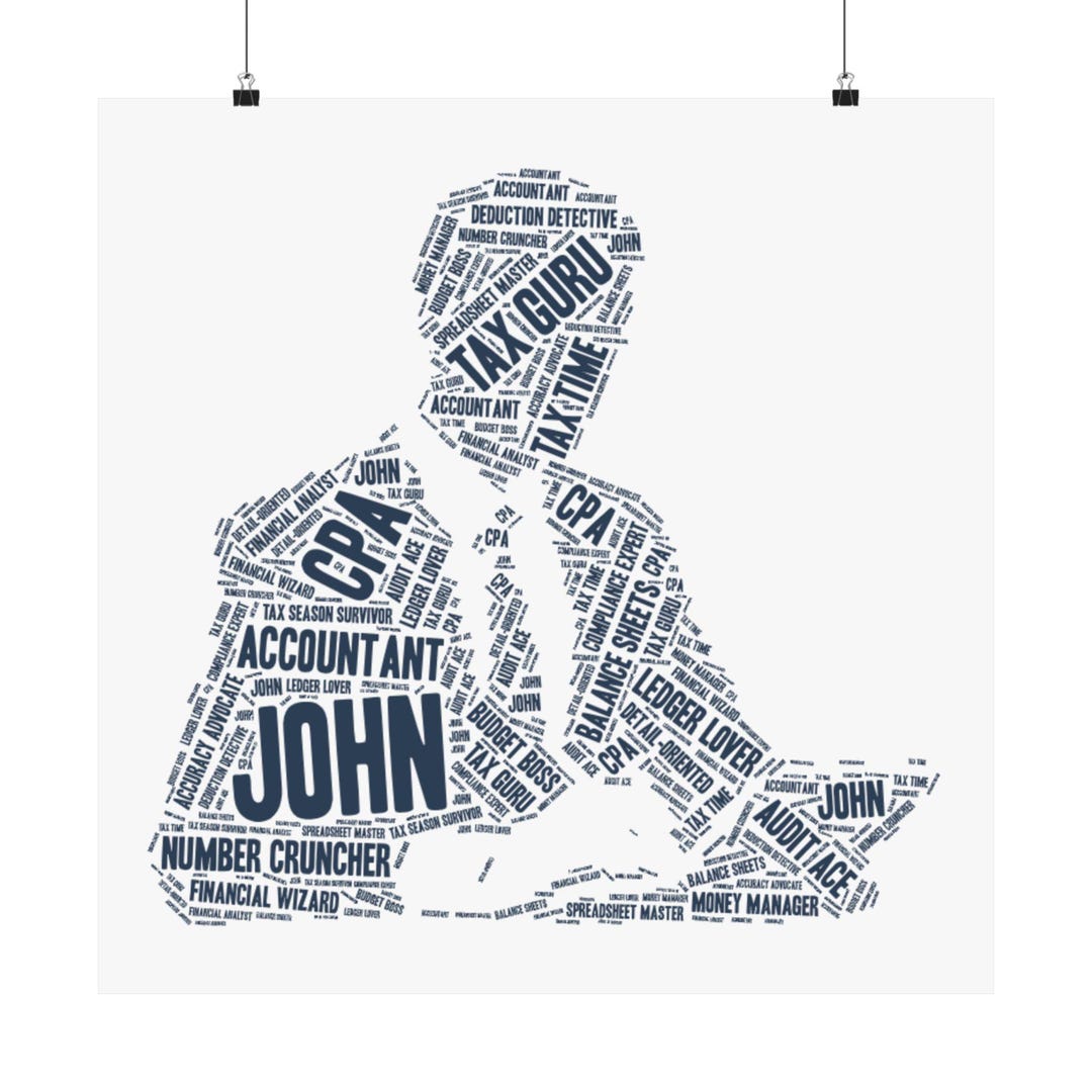 Personalized Accountant CPA Gift - Custom Word Art Wall Decor ...