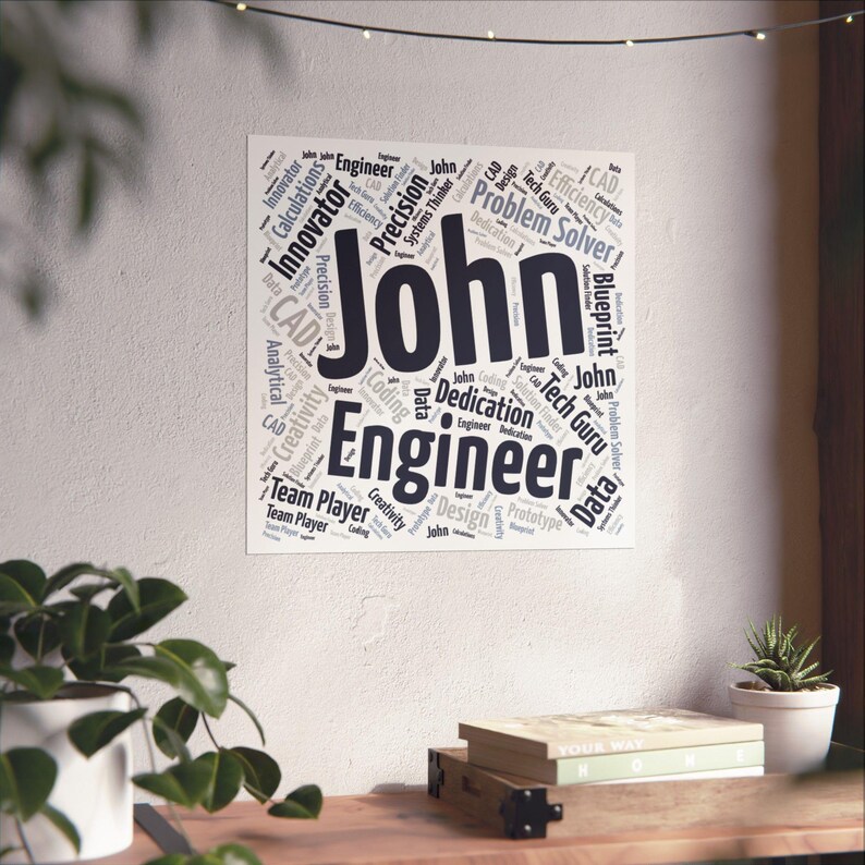 Personalized Engineer Print Word Art - Perfect Gift for Engineers ...