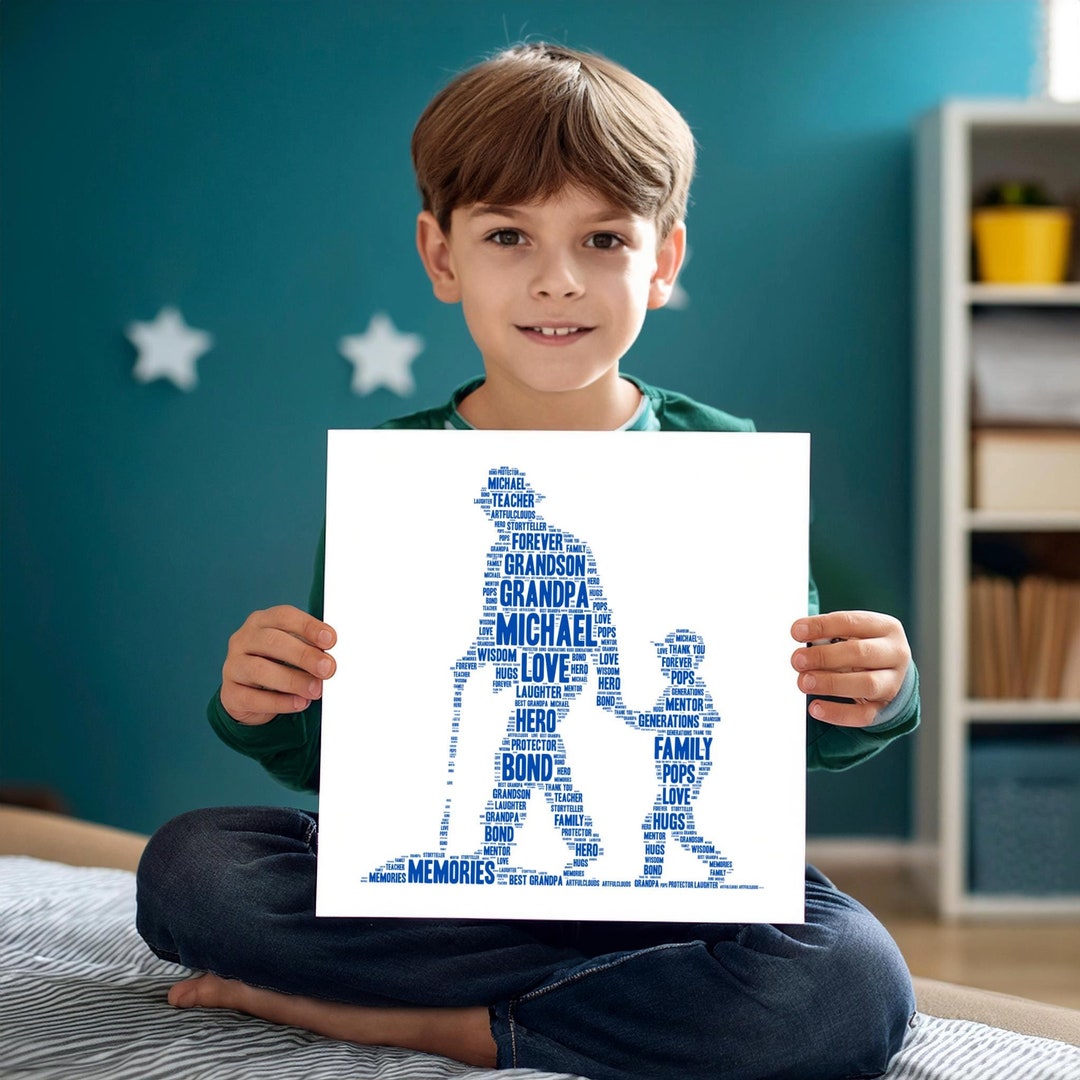 Personalized Grandpa and Grandson Word Art Digital Download Printable ...