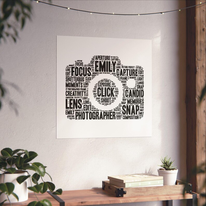 Personalized Photographer Gift, Custom Word Art Camera Lover Print ...