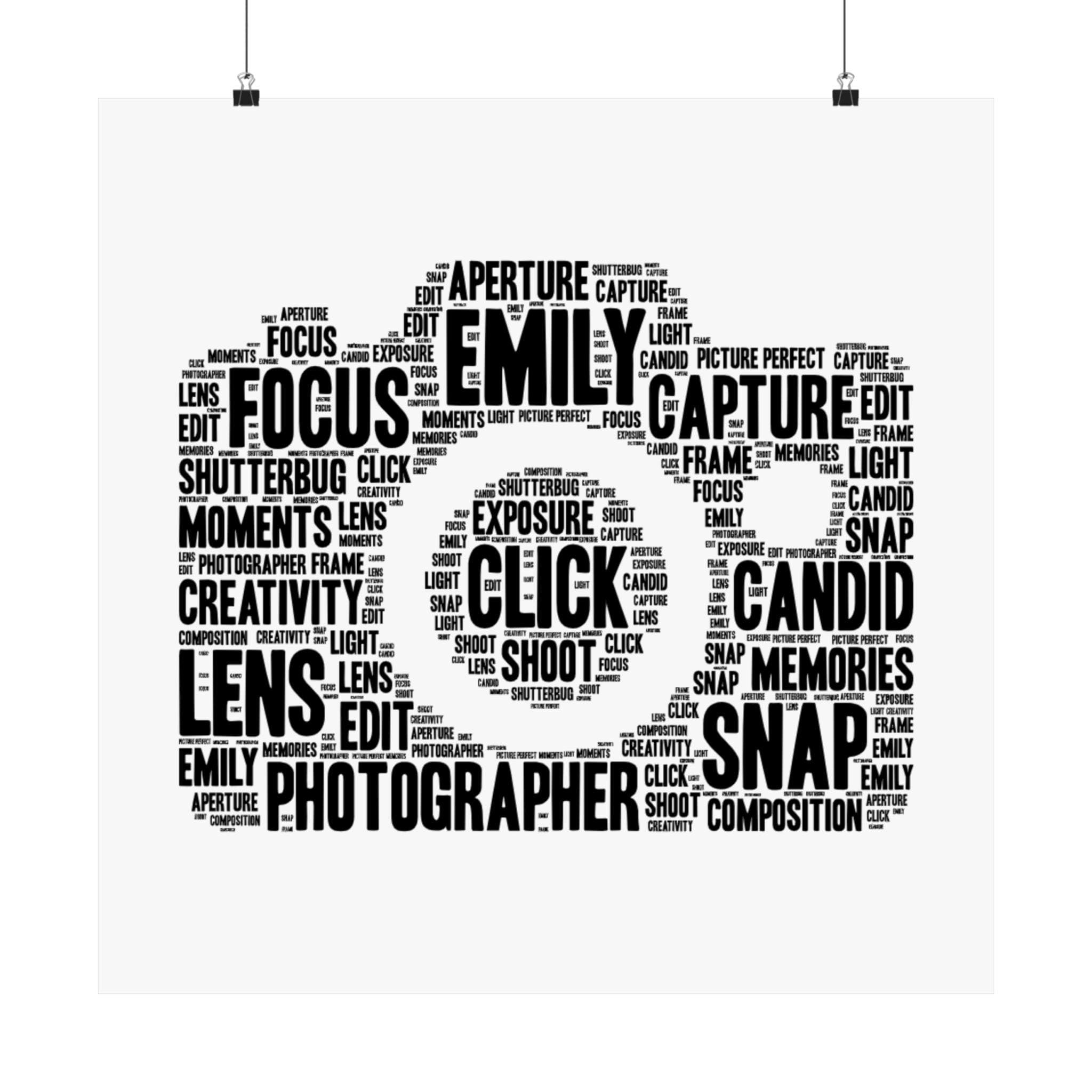 Personalized Photographer Gift, Custom Word Art Camera Lover Print ...