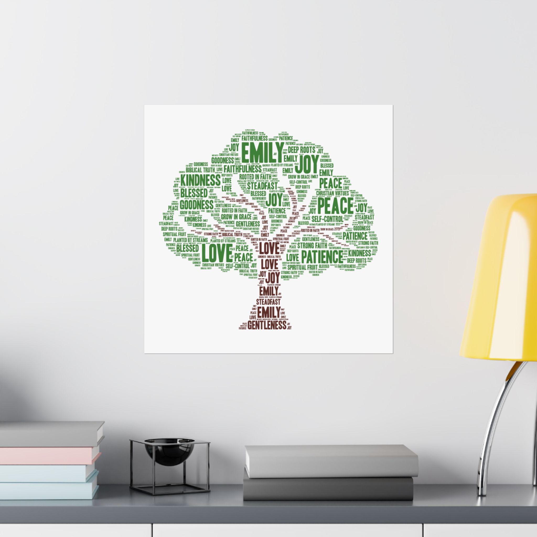 Personalized Tree Firmly Planted Word Art Print - Custom Christian Gift ...