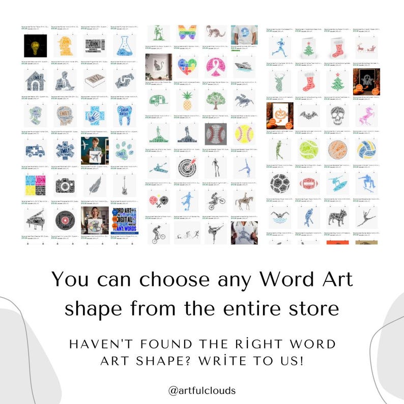 Personalized Word Art Unframed Print Custom Wall Art Any Shape Gift for ...
