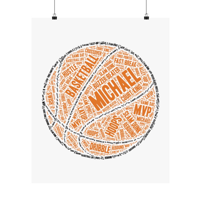 Personalized Basketball Ball Word Art Poster - Custom Gift for ...