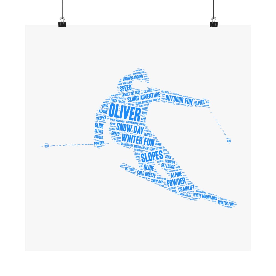 Personalised Skiing Word Art Printable Digital Download Gift - Etsy