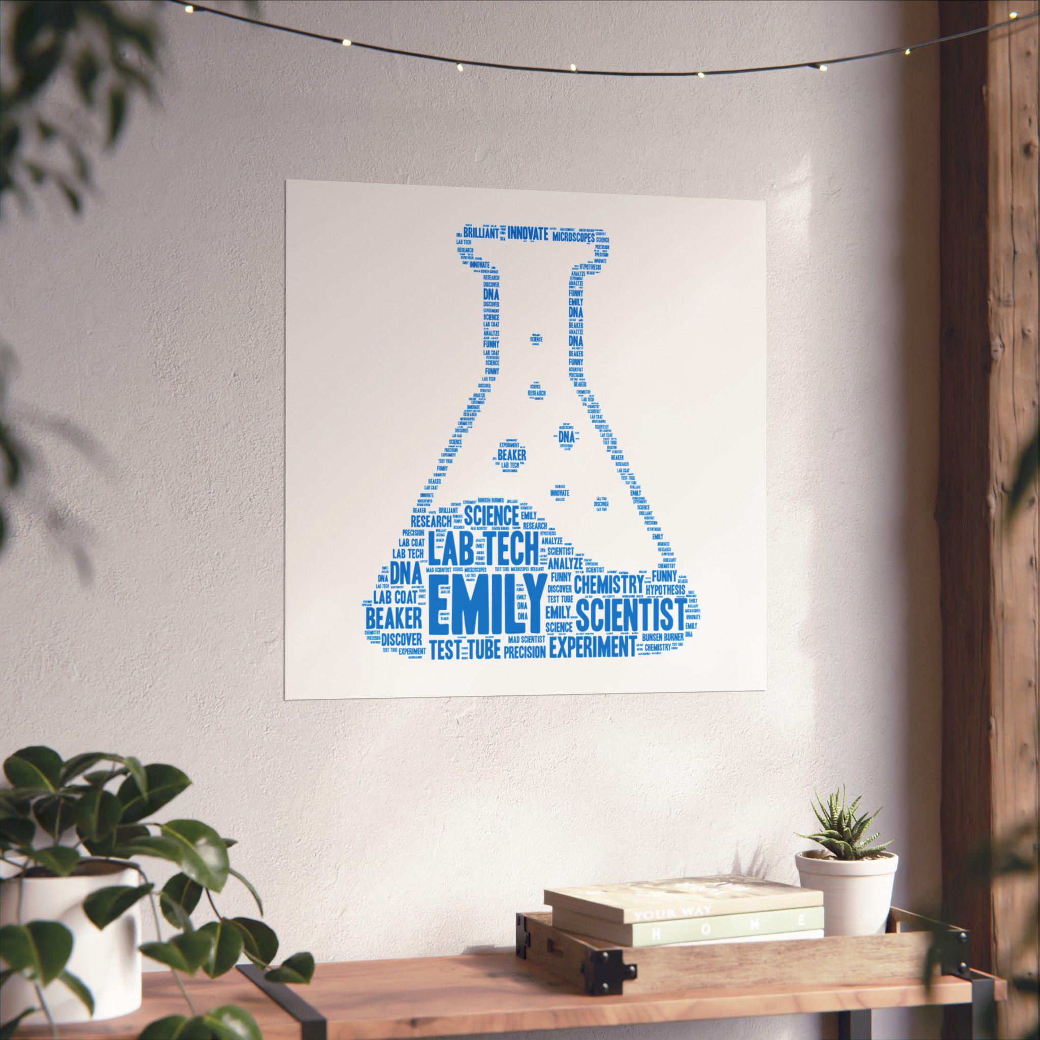 Personalized Scientist Word Art Gift - Custom Flask Chemistry Lab Tech ...