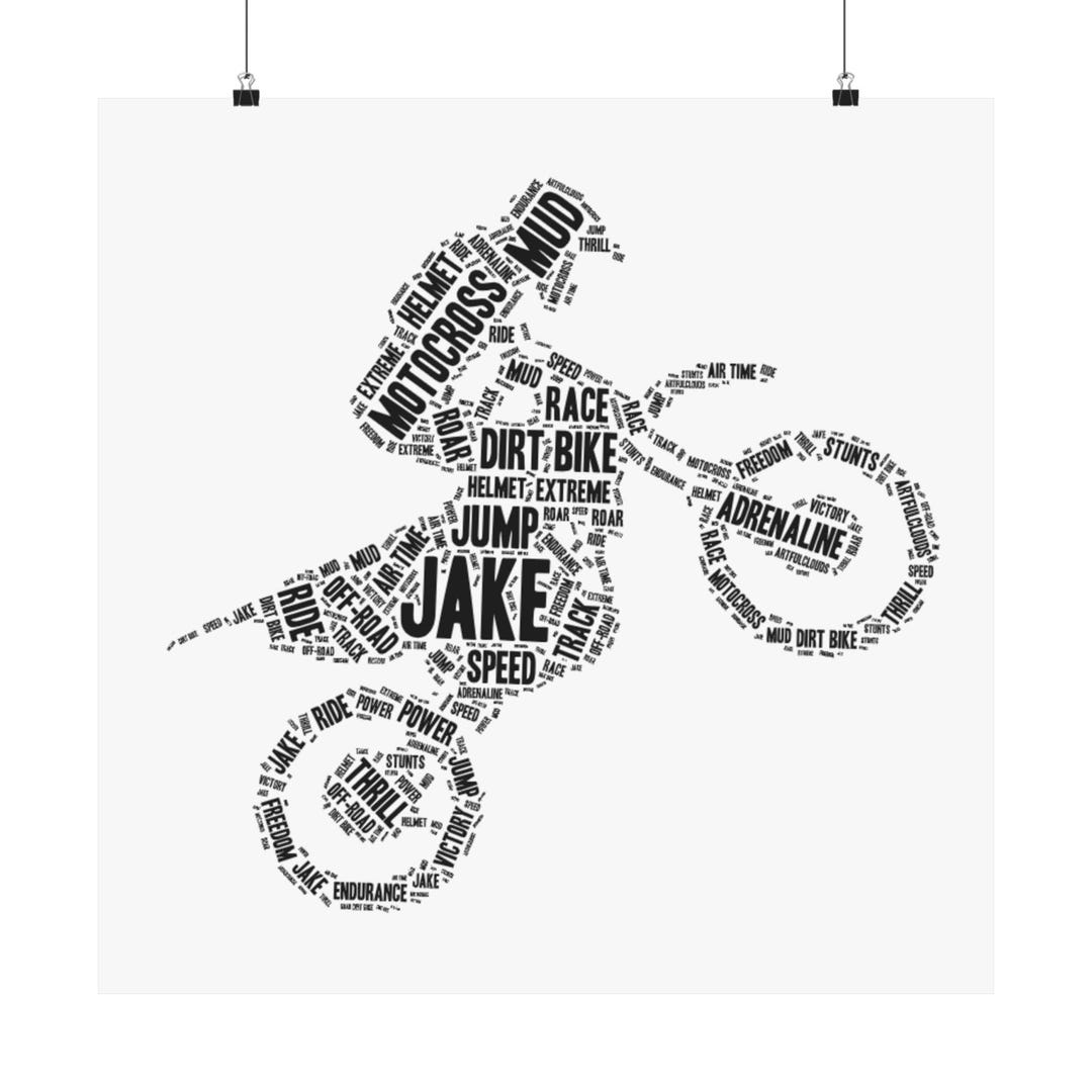 Personalized Motocross Word Art Print Gift, Custom Dirt Bike Print, off ...