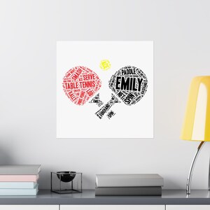 Personalized Table Tennis Player Word Art Gift Print | Custom Wall ...