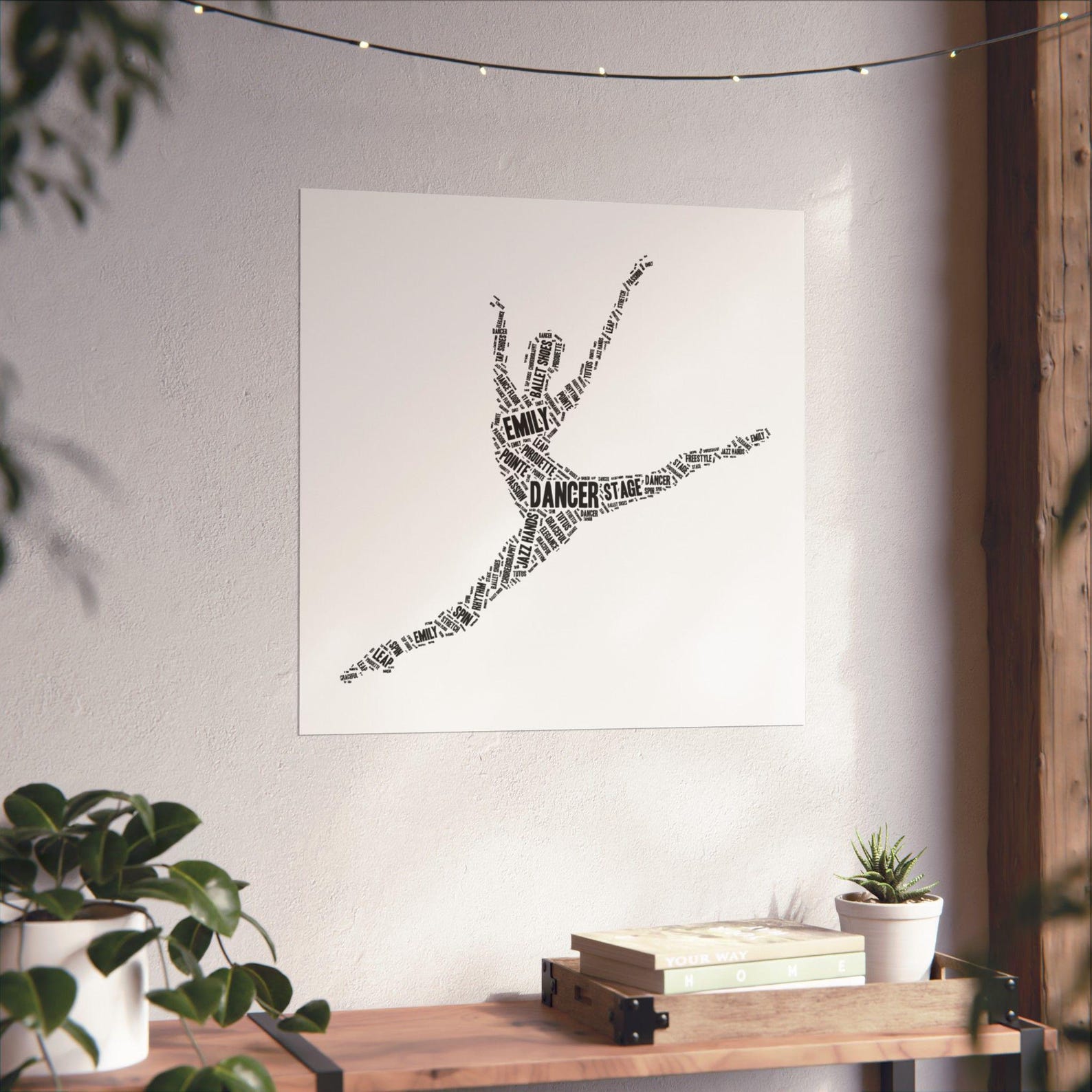 Personalized Dancer Ballet Word Art Print - Custom Gift for Ballet Dancers, Word Cloud Wall ...