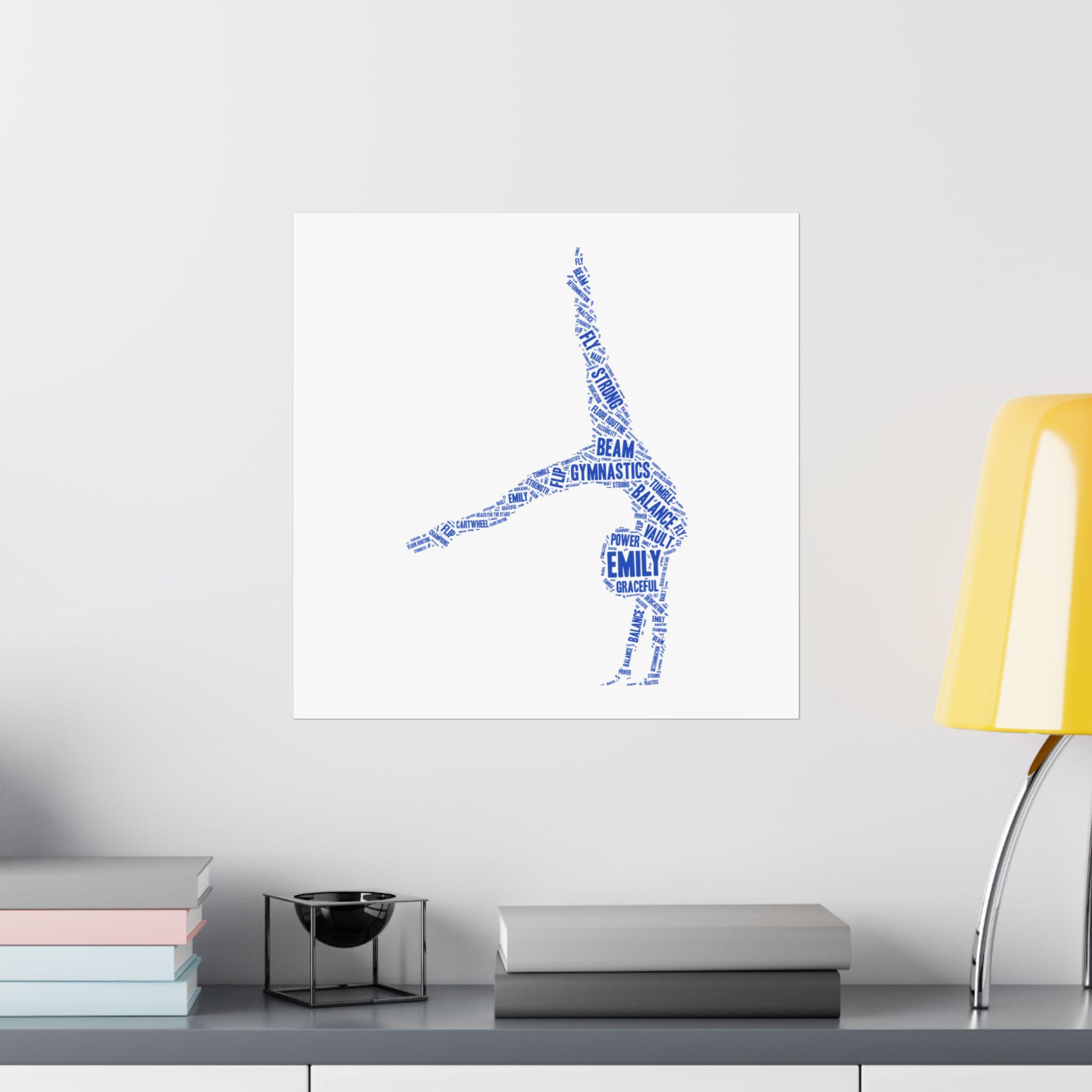 Personalized Gymnastics Word Art Print for Her | Custom Girl Gymnast ...