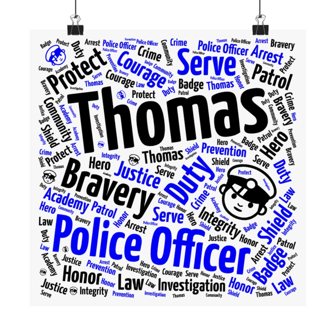 Personalized Police Officer Word Art Poster Print or Digital, Perfect ...