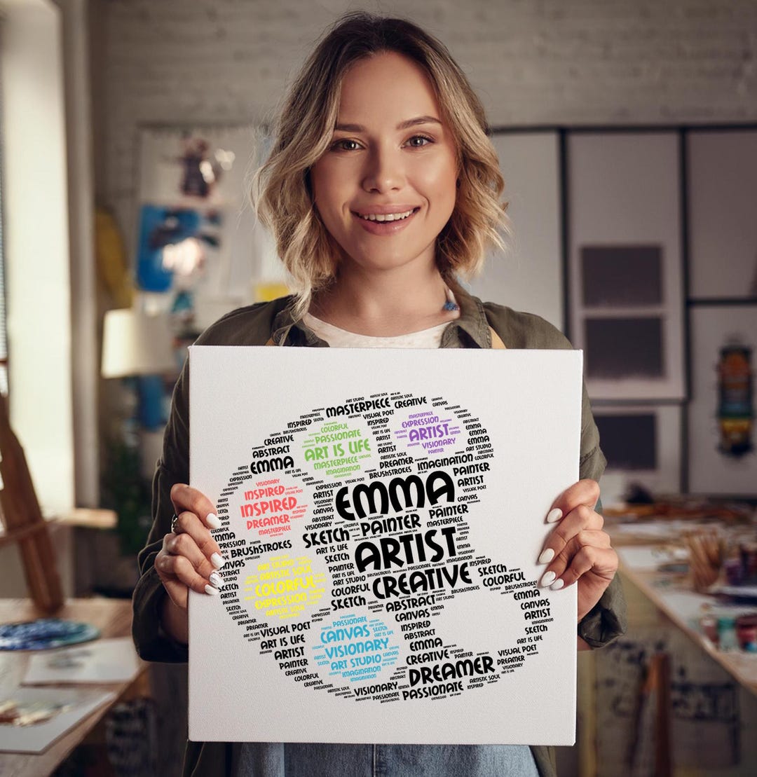 Personalized Artist Word Art Print - Custom Text Art Wall Decor Gift ...