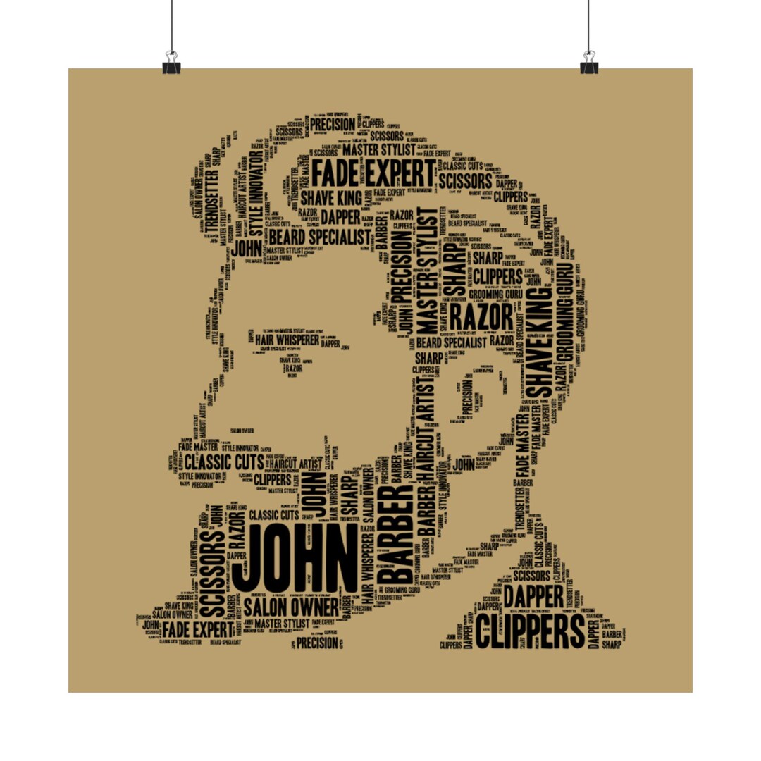 Personalized Barber Gift for Him, Word Art Printable Wall Art, Digital ...