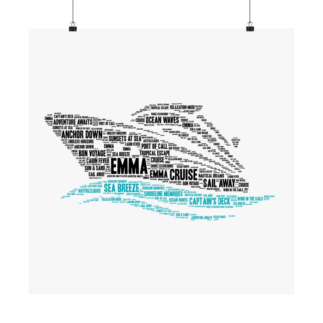 Personalized Cruise Word Art Print - Custom Family Holiday Gift, Unique ...