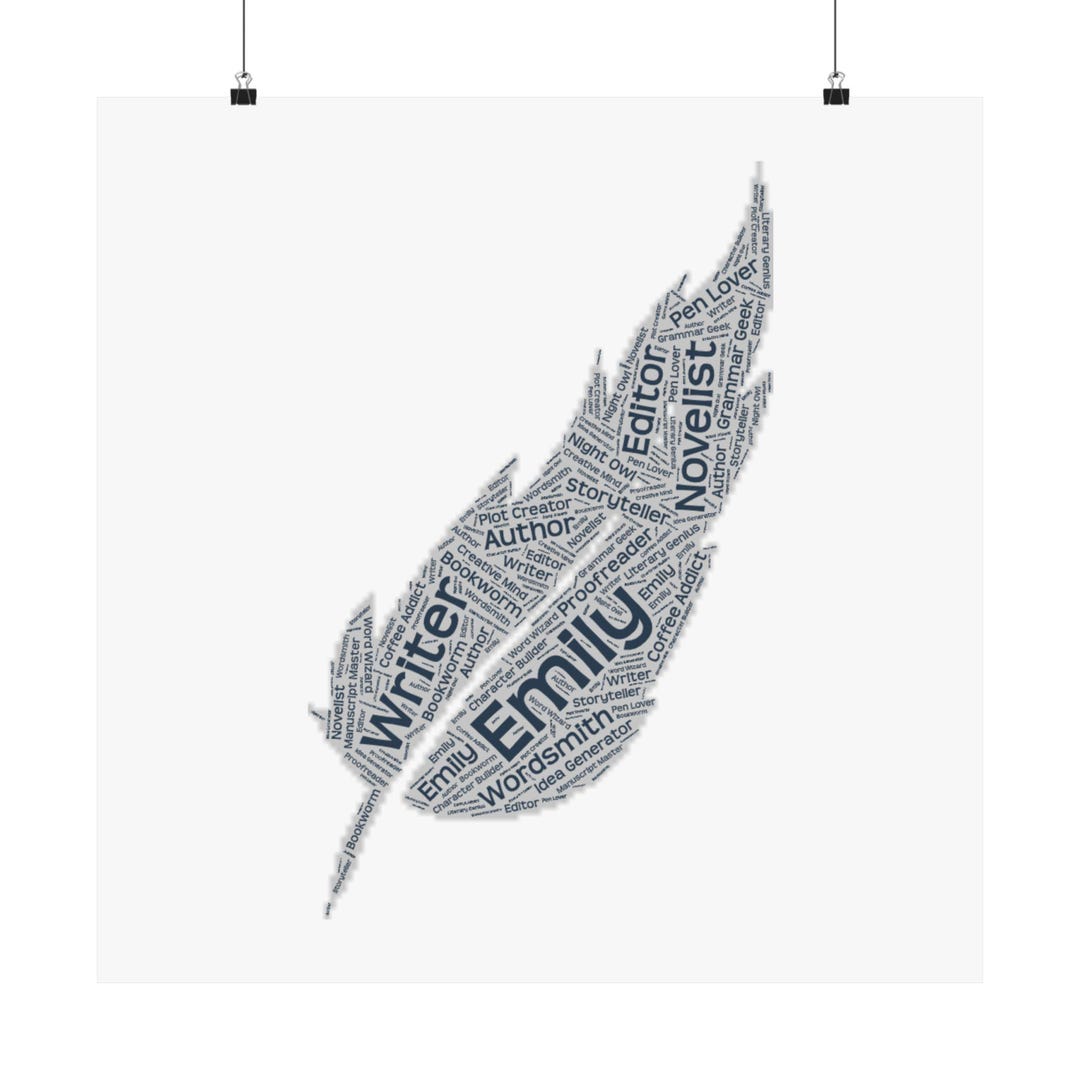 Personalized Author Quill Word Art Custom Text Wall Art | Perfect Gift ...