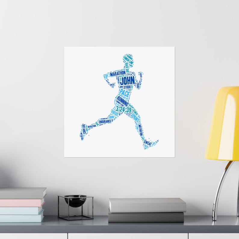 Personalized Running Poster, Gift for Runners Word Art Print | Custom ...