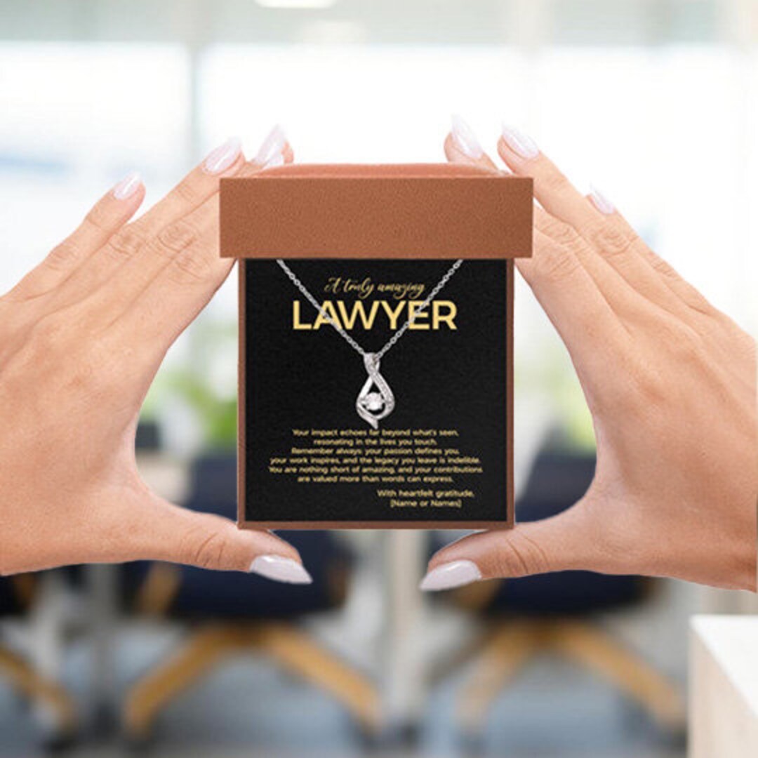 Personalized Lawyer Gift: Custom Ribbon Necklace With Crystals and ...