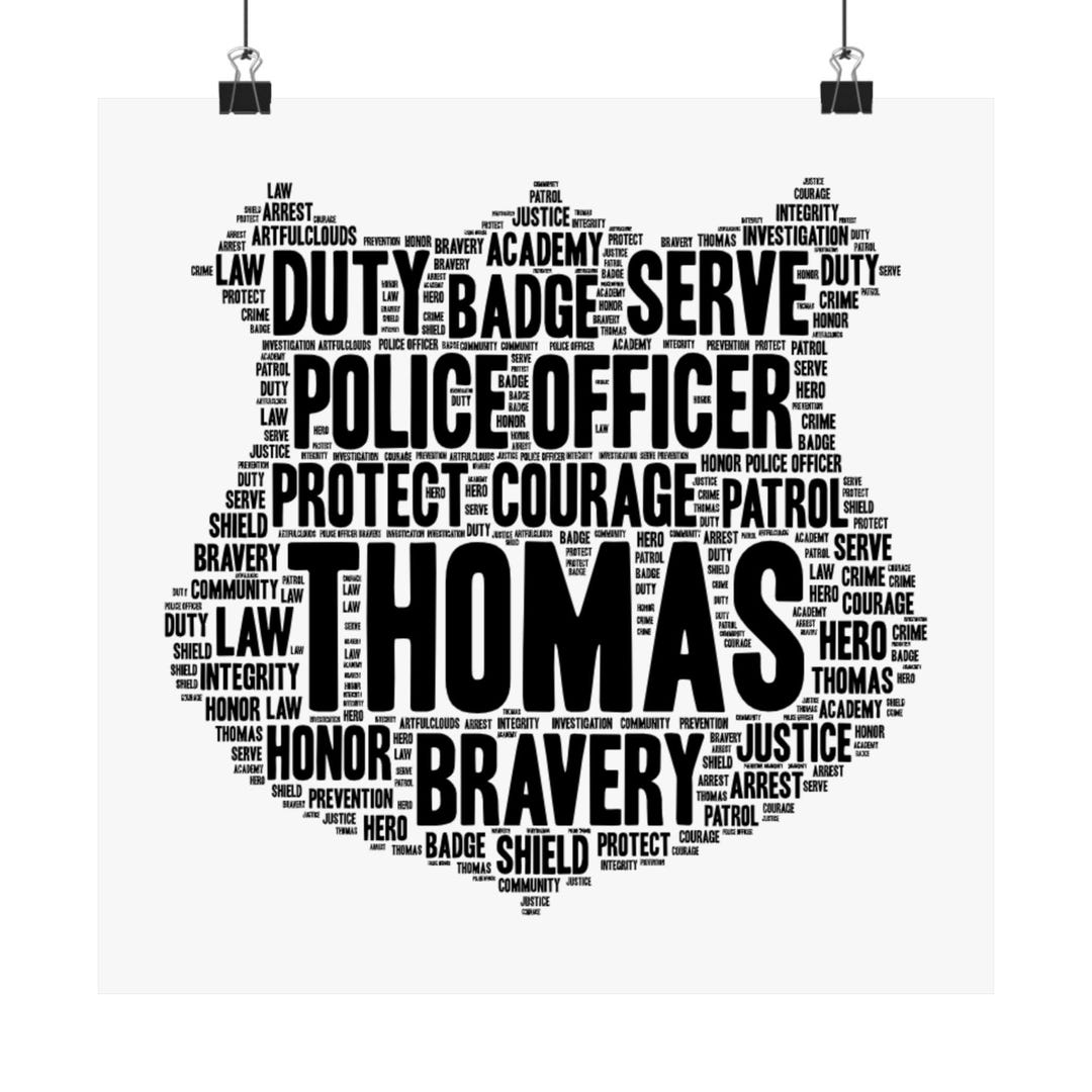 Personalized Police Officer Word Art Print, Perfect Gift for Cops, Law ...