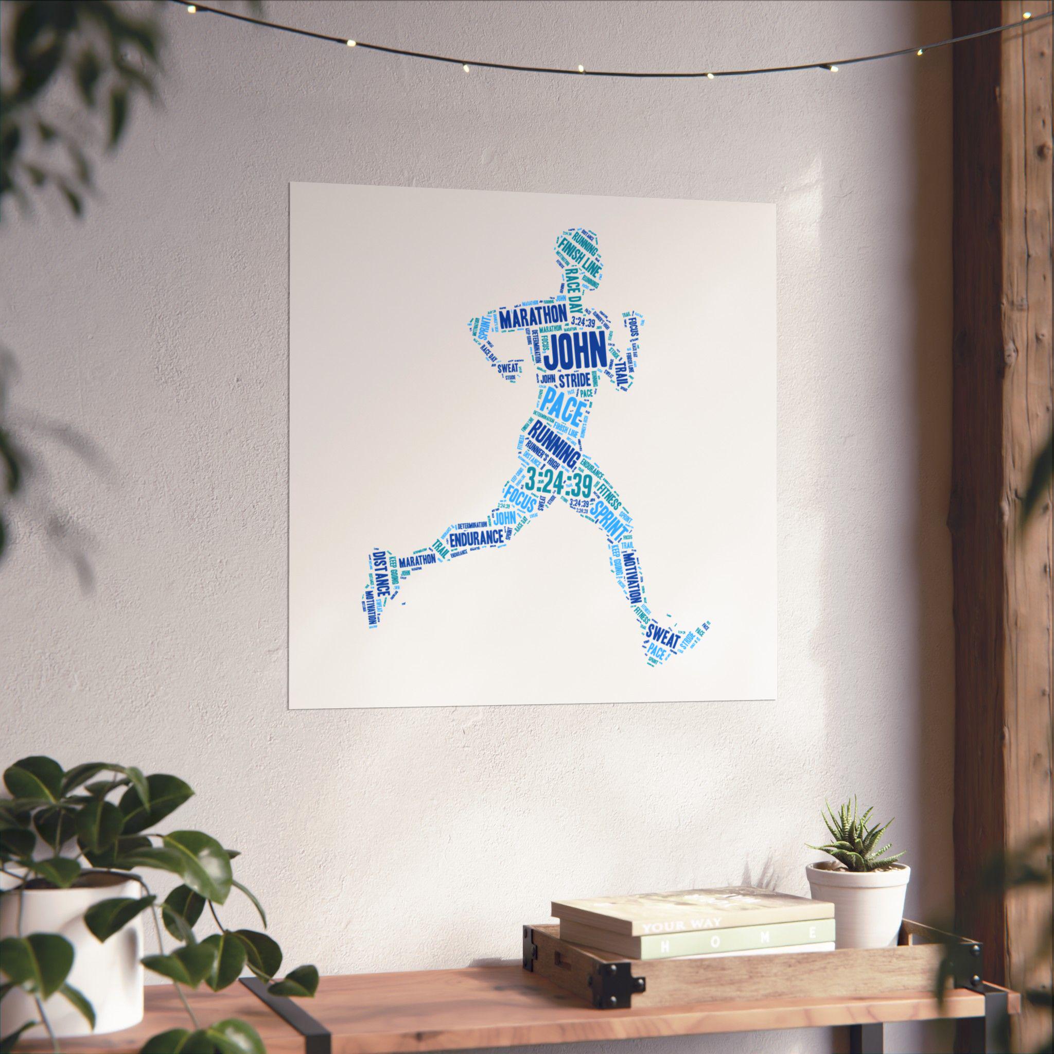 Personalized Running Poster, Gift for Runners Word Art Print | Custom ...