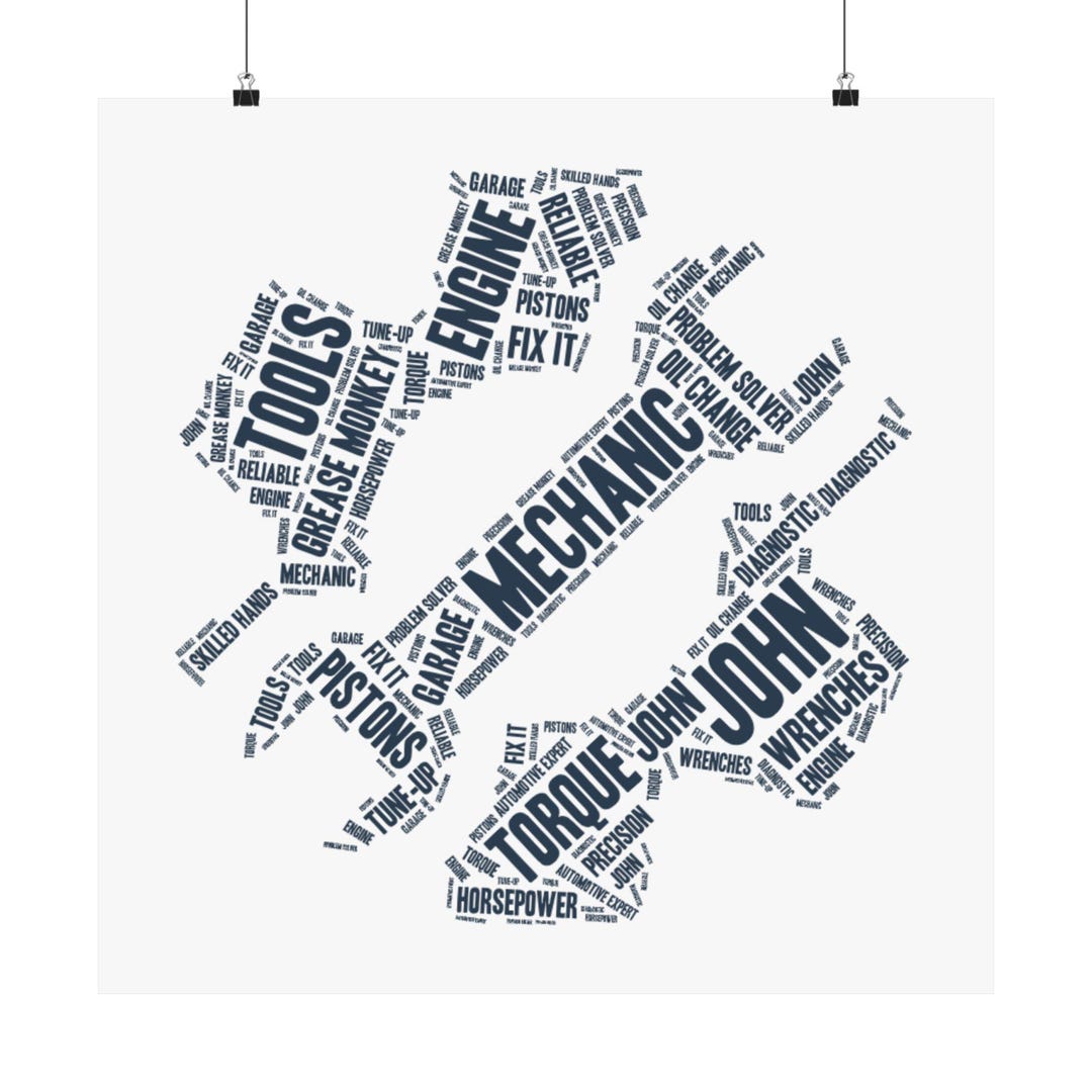 Personalized Mechanic Gift - Custom Word Art Print - Tool Wall Art ...