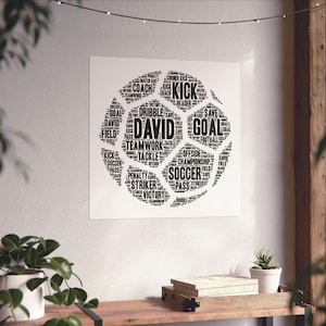 Personalized Soccer Player Word Art Print - Custom Football Ball Gift ...