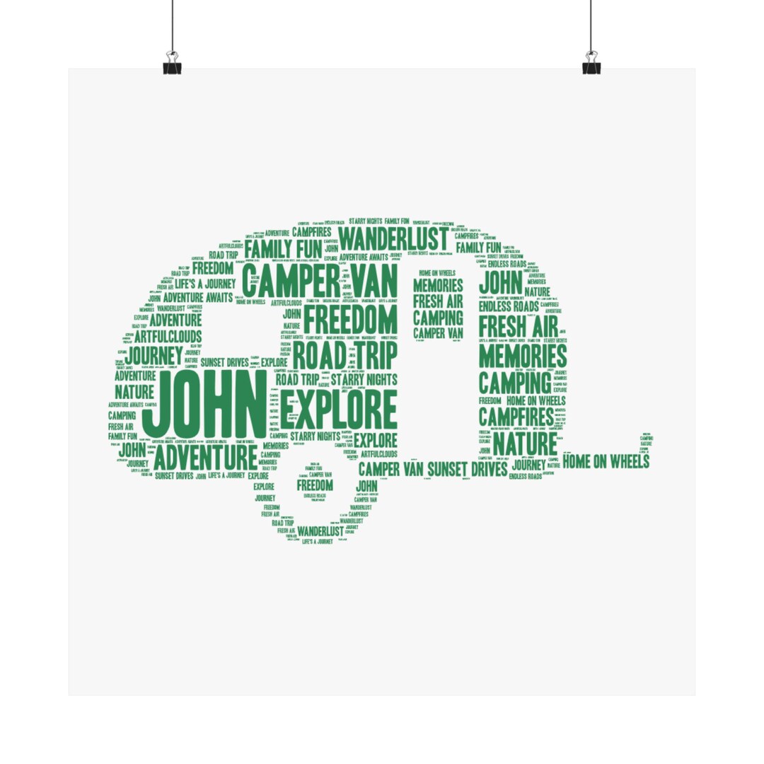 Personalized Camper Van Word Art Print: Custom RV Gift (digital ...