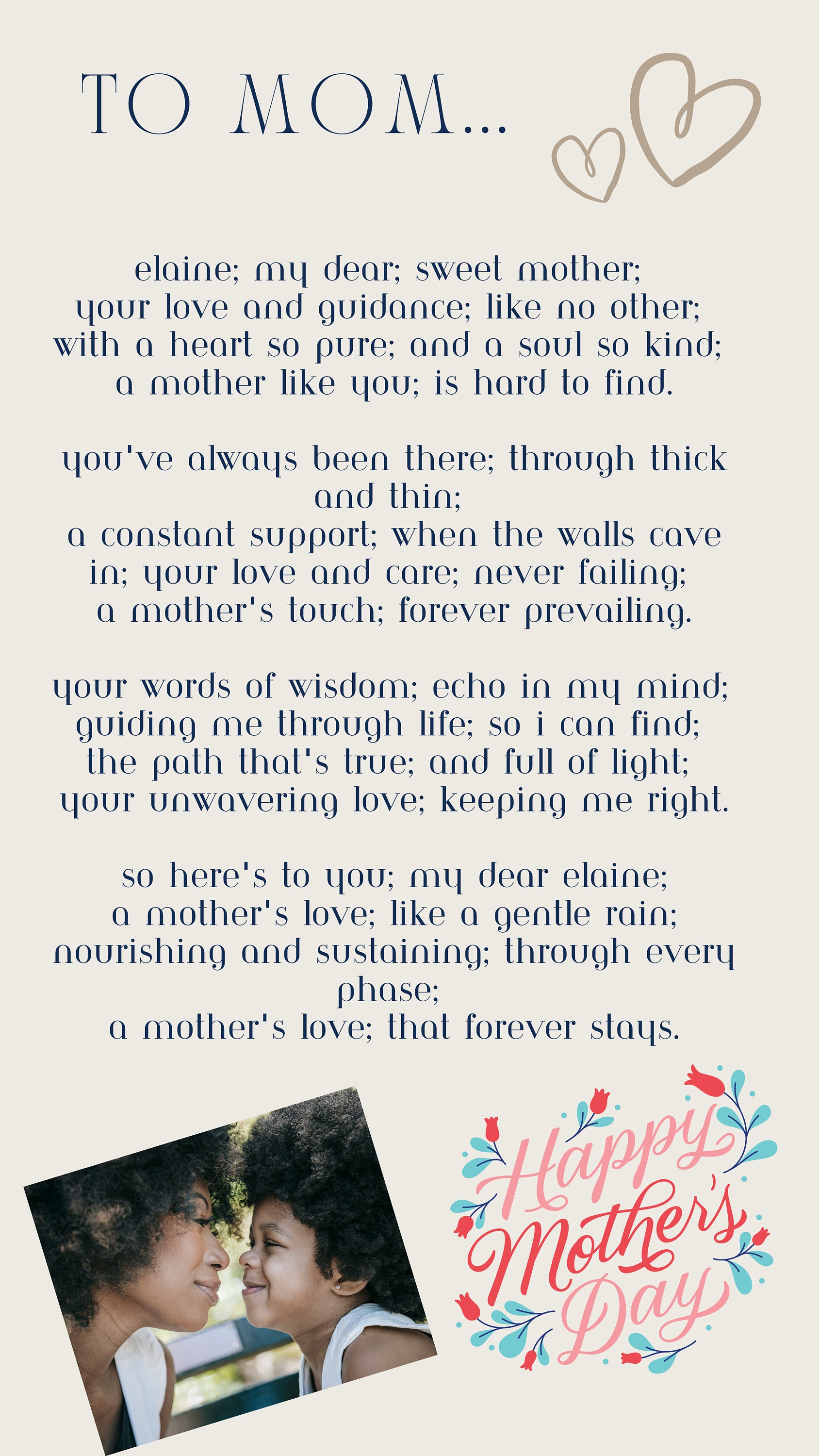 Personalized Poem Poetry for Grandparents, Mothers Day, Fathers Day ...