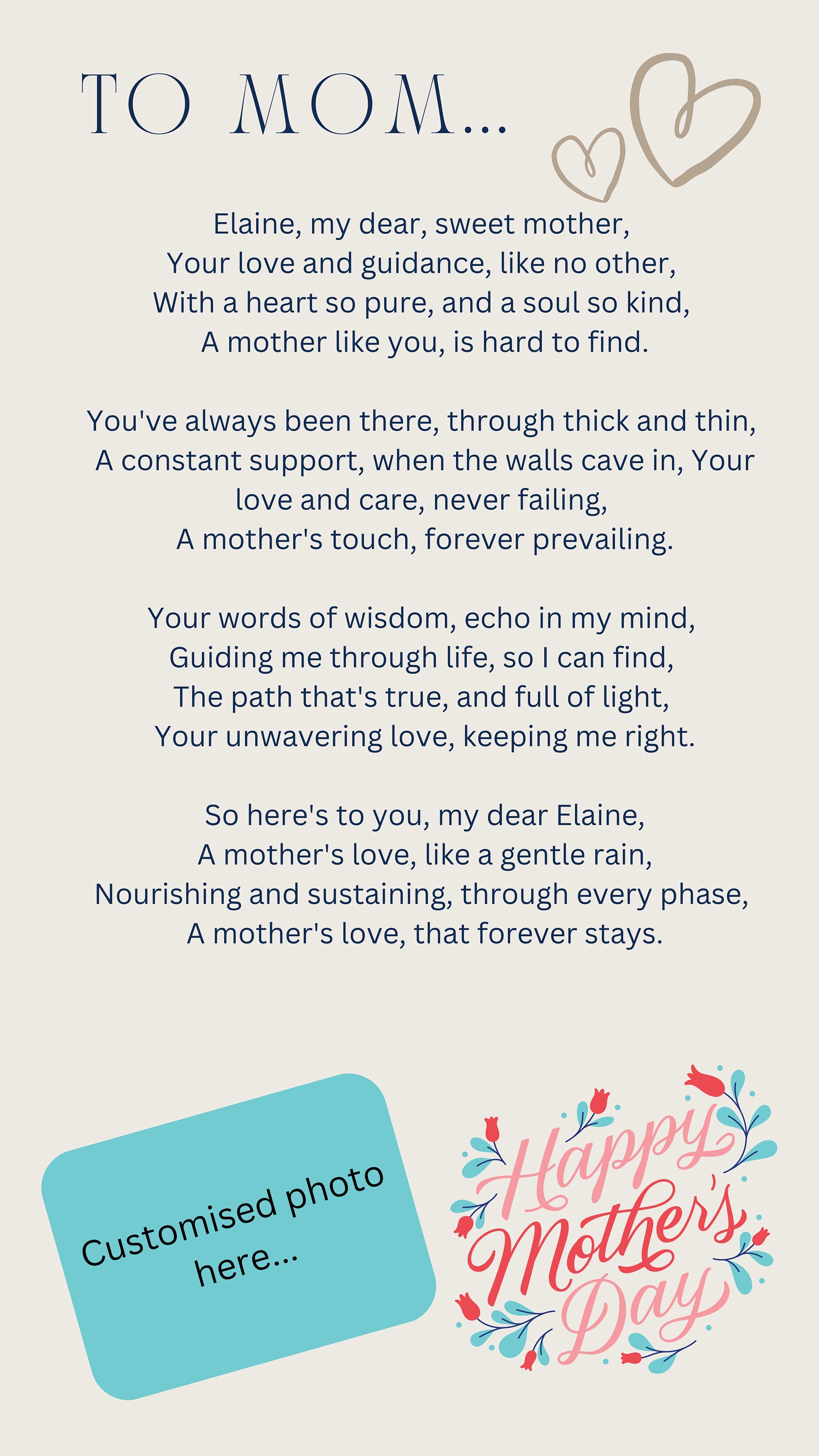 Personalized Poem Poetry for Grandparents, Mothers Day, Fathers Day ...