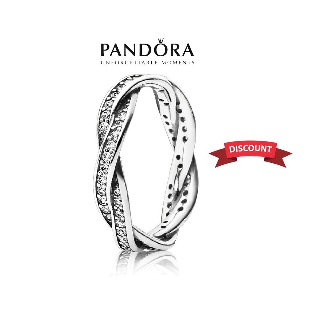 PANDORA Sparkling Twisted Lines Ring, Clear Crystal Cubic Zirconia ...