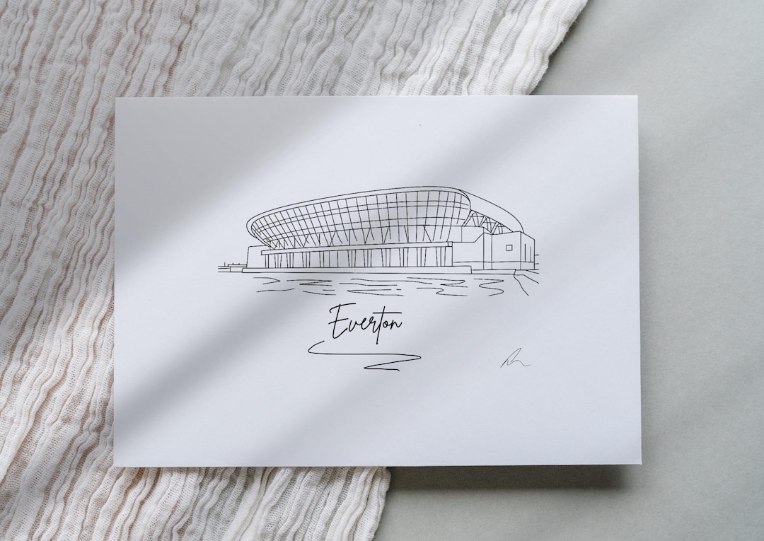 Everton Stadium Line Art Print – Minimalist Football Gift - Etsy