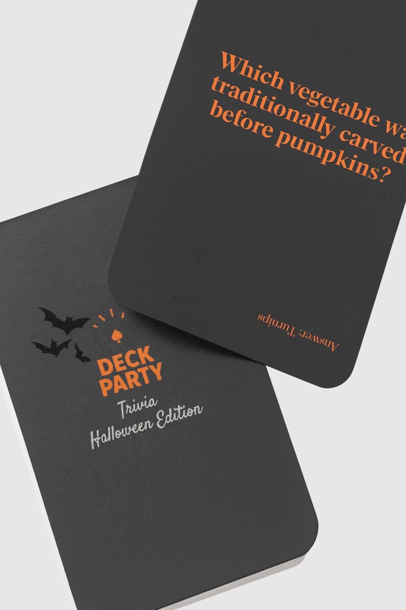 Halloween Trivia Card Game | 52 Spooky Questions & Answers | Party ...
