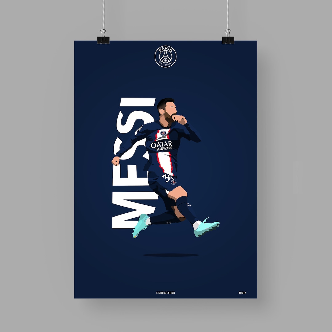 L.messi Paris Saint Germain Poster Decoration Art Poster Football Paris ...