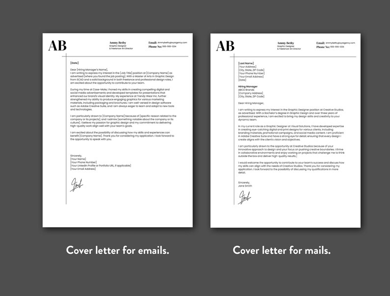 Editable Resume & Cover Letter Template for Designers Professional ...