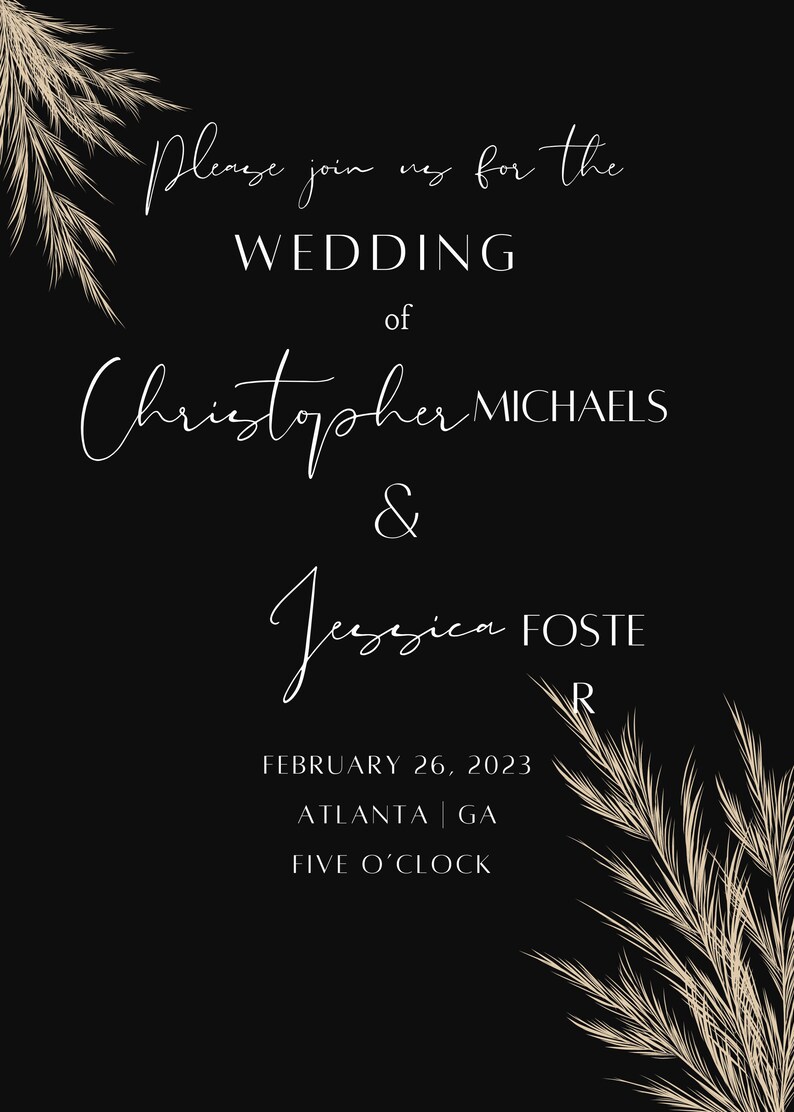 Boho Wedding Invitation | Editable | Canva | Template | Invitation ...