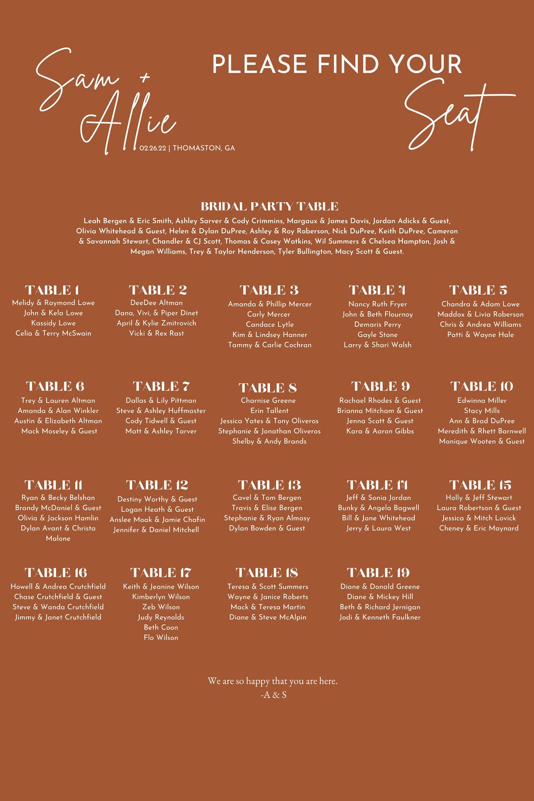 Seating Chart | Wedding | Canva Template | Dinner Seating Chart - Etsy