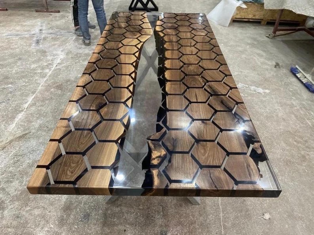 Epoxy and Wood Table - Etsy