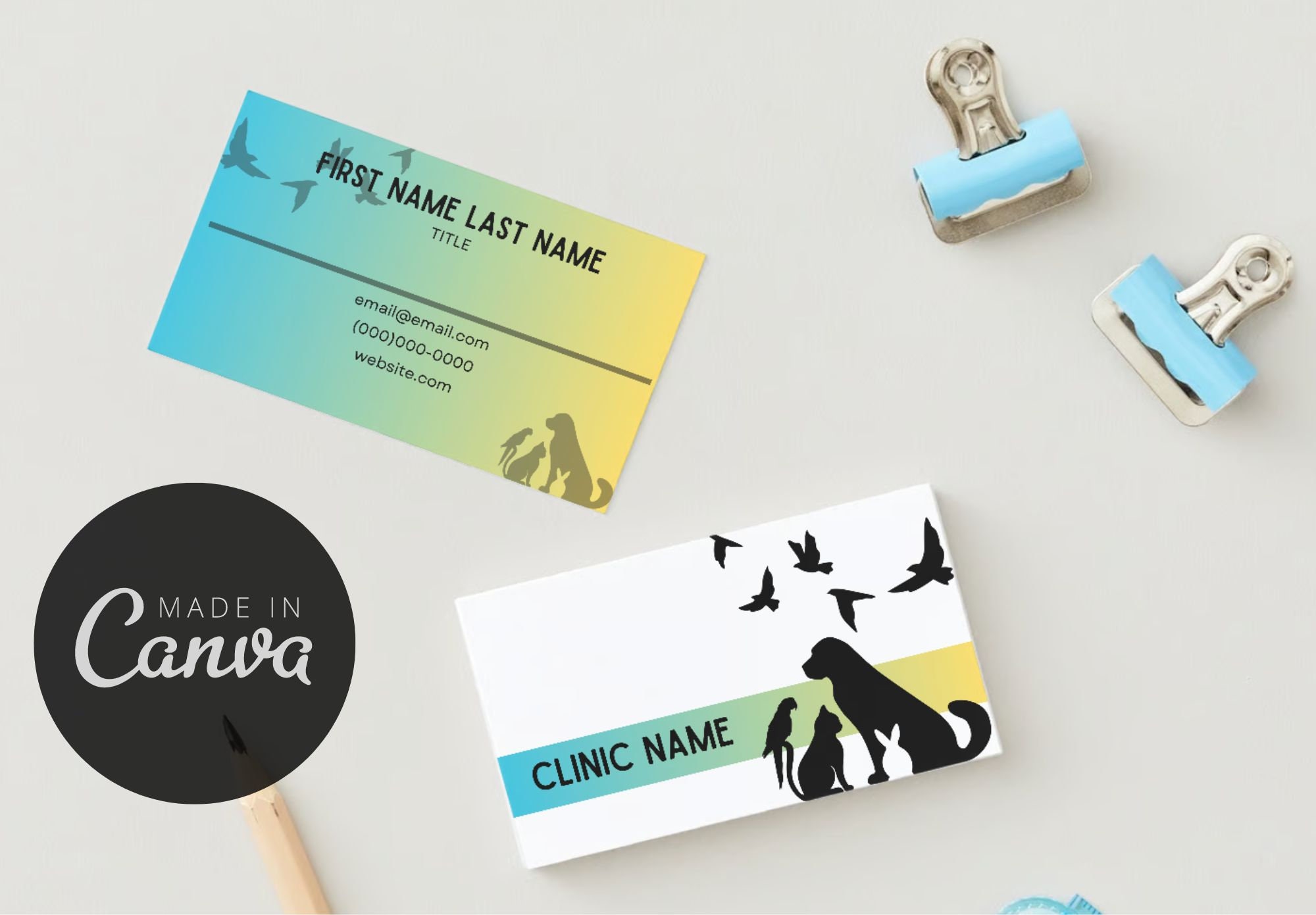 Vet Business Card Template - Etsy